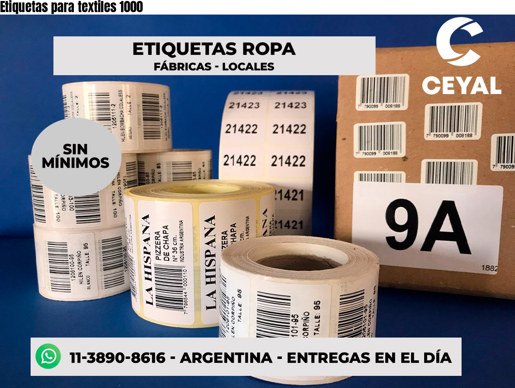 Etiquetas para textiles 1000 | Sato zebra Tsc Insumos