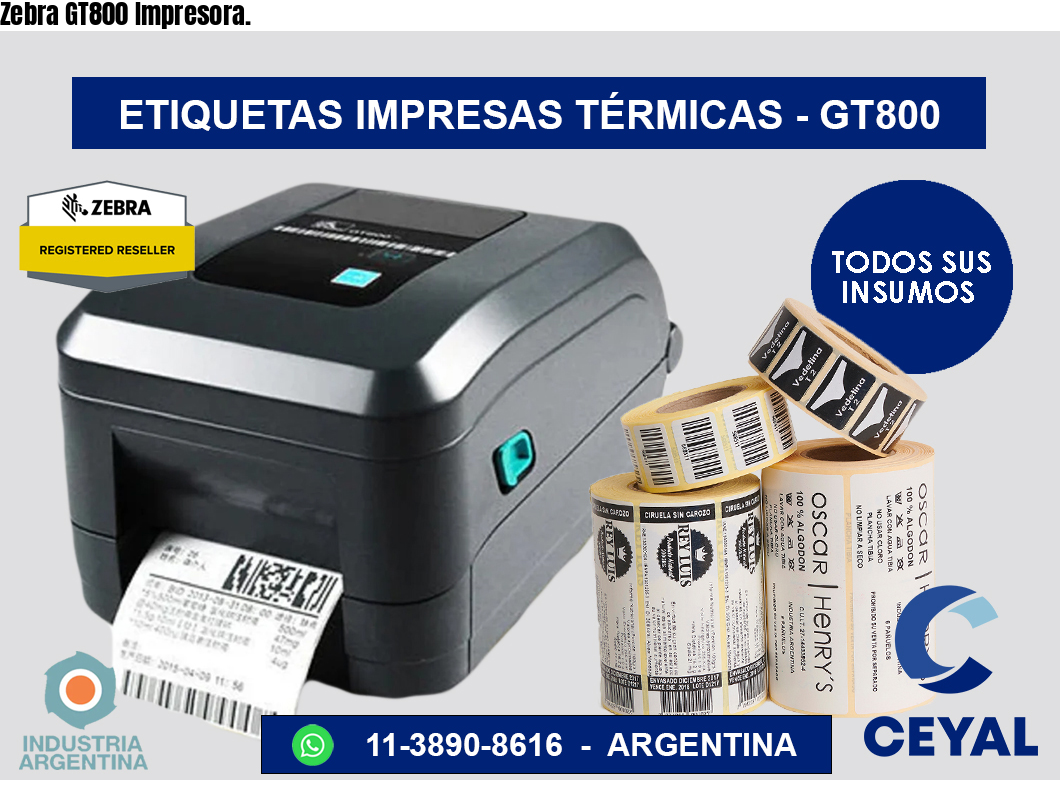 Zebra GT800 Impresora. | Sato zebra Tsc Insumos