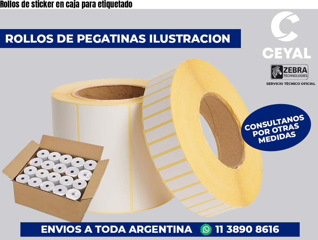 Rollos de sticker en caja para etiquetado | Sato zebra Tsc Insumos
