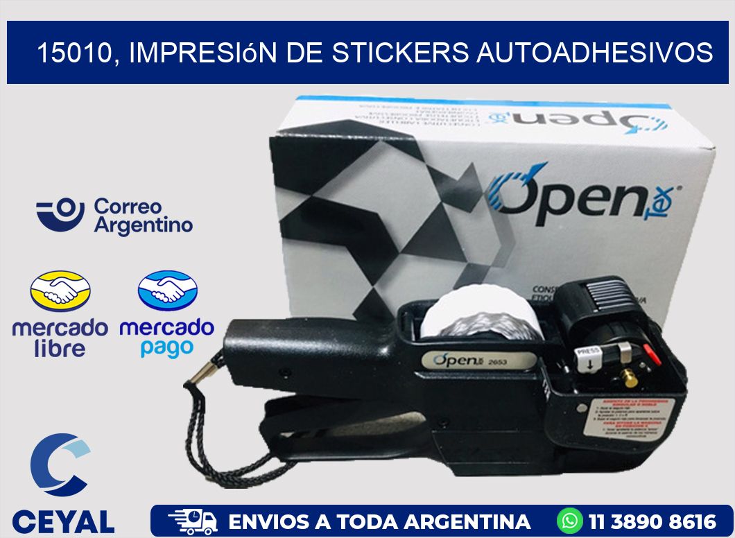 15010, impresión de stickers autoadhesivos | Sato zebra Tsc Insumos